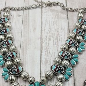 Jewelry | Colorful Aztec Squash Blossom Necklace Set | Poshmark
